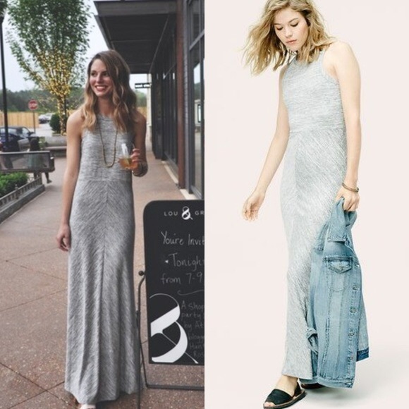 Dresses | Lou Grey Marled Spacedye Racerback Maxi Dress L | Poshmark